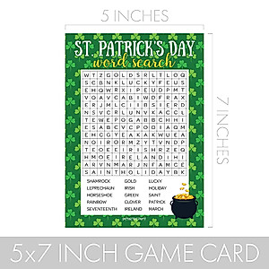 DISTINCTIVS St. Patrick's Day Word Search Party Game – 25 Player Cards, Classroom Party Activity, Fun Game for Kids, Educational St Patricks Day Game