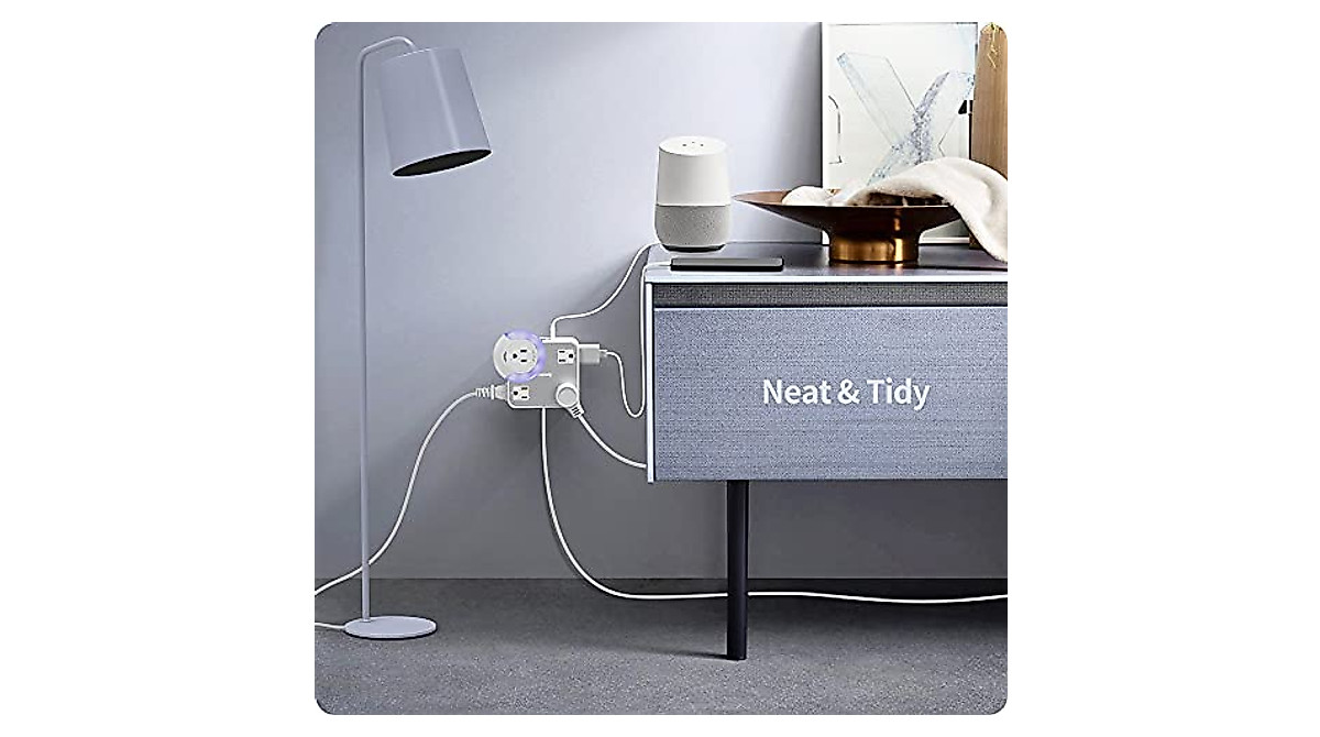 SUPERDANNY Surge Protector with USB - Compact and Safe