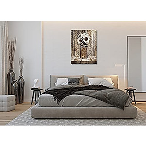 Country Sunflower Wall Art Decor for Home Rustic Farmhouse Wall Decor Canvas Print for Bedroom Living Room Kitchen Bathroom Country White Floral Picture Poster Modern Home Decor Framed Ready to Hang