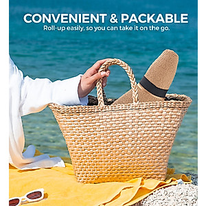 Sun Hats for Women with Ponytail Hole, Wide Brim Beach Hats for Women, Floppy Straw Hat Foldable, Packable Summer Hats Women Khaki