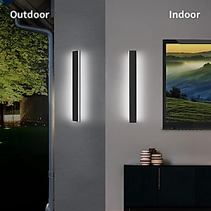 TYCOLIT Outdoor Wall Sconce 16W 16.3Inch Led Wall Lights Fixture IP65 6500K Outdoor Lighting Sconce Patio Exterior Light Modern Wall Decor Sconce LED Long Wall Lamp for Garden Porch