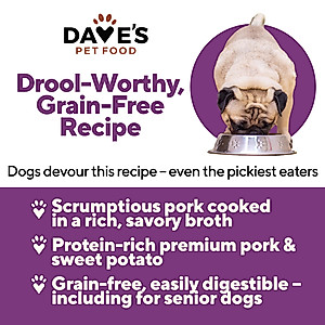 Dave's Pet Food Grain Free Wet Dog Food (Pork & Sweet Potato in Broth), Made in Canada Naturally Healthy Canned Dog Food, Added Vitamins & Minerals, Wheat & Gluten-Free, 13.2 oz (Case of 12)