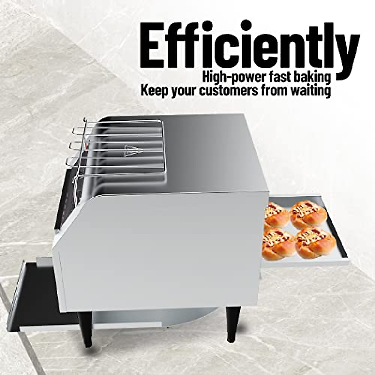 PYY Commercial Toaster 300 Slices/Hour Conveyor Restaurant Toaster for Bun Bagel Bread Heavy Duty Stainless Steel Conveyor Toaster