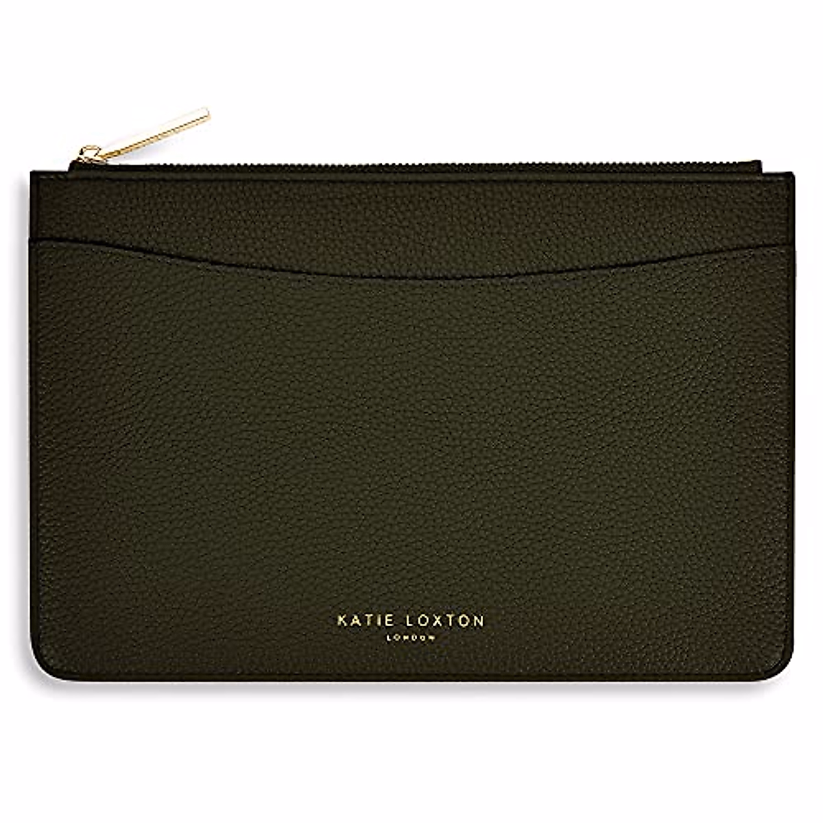 KATIE LOXTON Cara Womens Medium Vegan Leather Slip Pocket Clutch Handbag Pouch Khaki Green