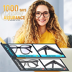 livho 2 Pack Blue Light Glasses for Women Men Computer Bluelight Blocking Glasses Anti Eye Fatigue