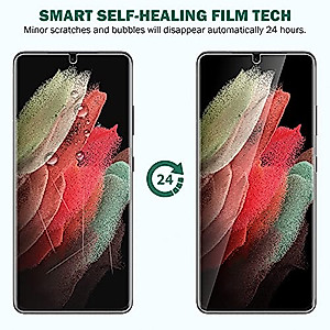 EGV [3 Pack] Compatible for Samsung Galaxy S21 Ultra 6.8-inch, [Not Glass] Flexible Screen protector [Support Fingerprint Unlock] Bubble Free [Easy Installation Tool]