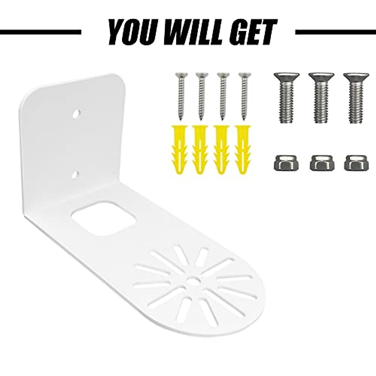 Metal Wall Mount Holder fits for Google Nest Indoor 2nd Generation Wired Security Cam, Flexible Installation Camera Shelf for Better View Angle Mount on Wall Deck,White