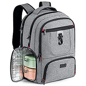 Lunch Backpack, Insulated Cooler Lunch Bag Backpack, Extra Large Travel 17.3 Laptop Back Pack Durable Computer College School Bookbag with USB Port for Women Men for Men Women Work Hiking Picnic