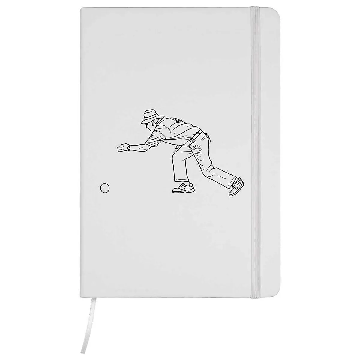 A5 'Man Playing Lawn Bowls' White Hardcover Ruled Notebook (NB00042289)