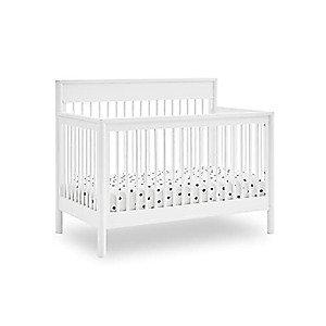 Delta Children Remy Crib 7-Piece Baby Nursery Furniture Set–Includes: Convertible Crib, Glider, Dresser, Changing Top, Crib Mattress, Sheets, & Changing Pad, Bianca White