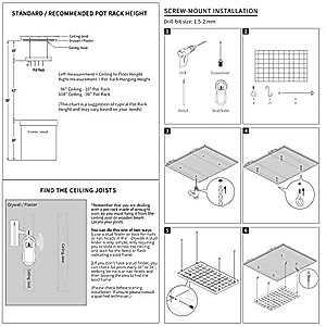 KES Ceiling Pot Rack 30 Inches, Hanging Pots and Pans Organizer Rack for Ceiling with 15 Hooks, Matt Black Kitchen Pot Hanger Rack, KUR219S75-BK