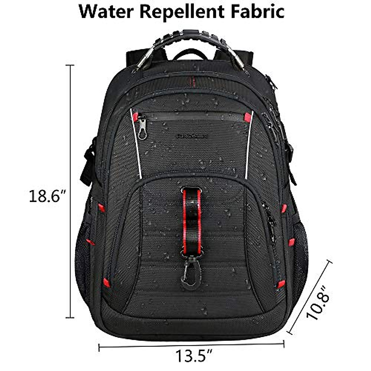 KROSER Travel Laptop Backpack 17.3 inch XL Computer Backpack Stylish College Backpack with RFID Pockets USB Charging Port REFLECTIVE STRIPS Water-Repellent Day pack for Business/Men