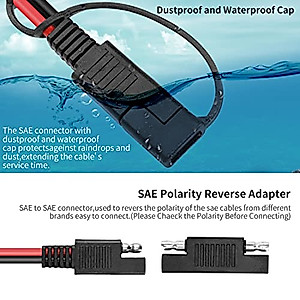 Solar Connector and to DC8mm Adapter Cable YACESJAO 1M 14 AWG SAE Plug to DC 8mm Male Cable for Solar Generator Automotive RV Solar Battery Panel
