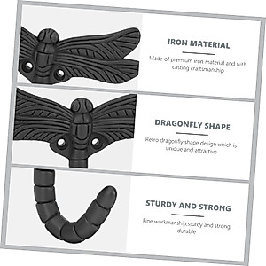 Cabilock Retro Dragonfly Shape Hook Coat Hat Key Hanger Iron Cast Craft Home Decorative Wall Hook