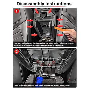 KBH Car Front Center Console Armrest Cover Replacement for Ford Explorer 2011-2019, Vinyl Leather, Middle Console Arm Rest Skin Upholstery, Anti-Scratch, Black (Without Lid)