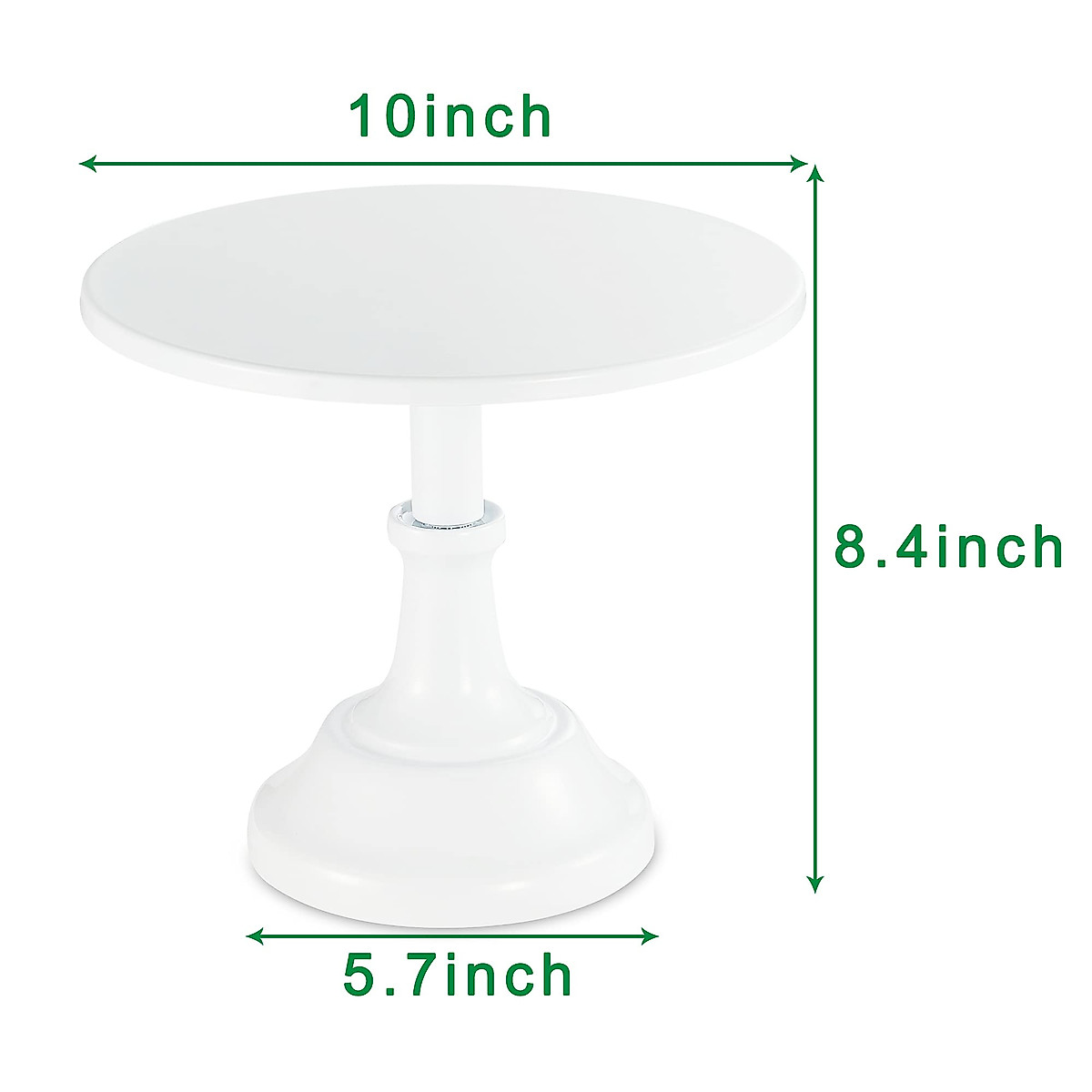 Distlety White Cake Stand 10 inch Round - Cupcake Stand - Metal Cake Holder Stand for Wedding Reception Birthday Party Graduation Ceremonies Family Gatherings and Other Events