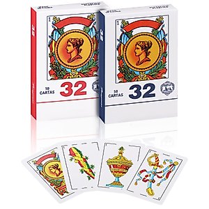 Spanish Playing Cards, Barajas Españolas Originales, Cartas Españolas Originales, Briscas Cards Puerto Rico,Mexican Playing Cards, Mexican Card Game, Spanish Cards Deck (Red + Blue)