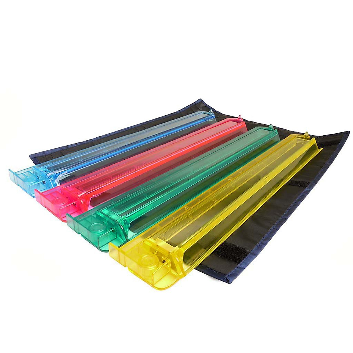 American Mah Jongg Set - 166 Premium White Tiles, 4 All-in-One Rack/Pushers, Blue Canvas Bag