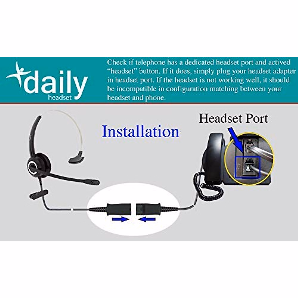 Avaya Headset HD Voice with HIS Adapter Compatible with Avaya 1600, 9600, J100 Series IP Phones Model, Plus 3.5mm Adapter (Monaural)