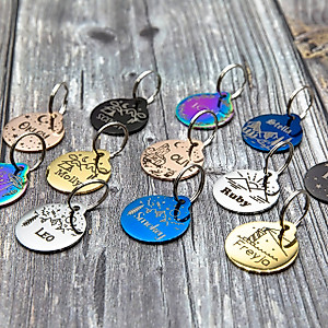 Personalized Dog Tag with 5 Lines of Custom Deep Engraved Durable Stainless Steel Pet ID Name Tag Designer Small Size Round