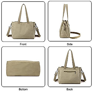 Handbags for Womens Top-Handle Hobo Purse Casual Large Capacity Shoulder Bags Ladies Canvas Tote Satchel Purse (Black)