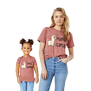 Teeny Fox Mama Llama Little Lama Mother Daughter Matching Outfits Mom and Me Cute Family Shirts