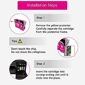 WisePic 3 Pack T126 Remanufacture Ink Cartridge Replacement for Epson 126 T126 for Workforce 435 520 545 635 645 845 WF-3520 WF-3530 WF-3540 WF-7010 WF-7510 WF-7520 Printer (1 Cyan,1 Magenta,1 Yellow)