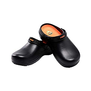 Disrun Non Slip Chef Shoes Oil Resistant Kitchen Work Shoes for Men (Numeric_10) Black