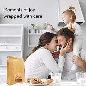 Bread Bags for Homemade Bread Sourdough - 50 Pack Large Paper Bread Bags for Sourdough with Tintie Tab Lock, 90pcs Stickers, Clear Front Window: Sourdough Bread Bags for Gifting