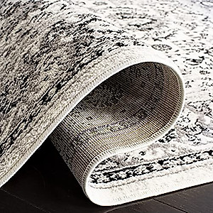 SAFAVIEH Skyler Collection 2' x 4' Grey/Ivory SKY126K Boho Chic Distressed Medallion Non-Shedding Living Room Bedroom Accent Rug