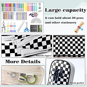 GEHORDEN Big Capacity Pencil Case Portable Stationery Pen Bag With Zipper Capacity Pencil Pouch Organizer for Office College School (Black)