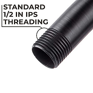 Shower Head Extension Arm by JS Jackson Supplies, 16 inch Assembled Length, High Arc Long Extender Pipe, Great for Rain Fall Showerhead, Oil Rubbed Bronze Finish