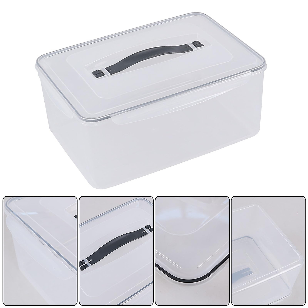 Ortodayes 15 Liter Clear Plastic Airtight Food Containers with Lid, 6 Pack Latching Storage Container Box