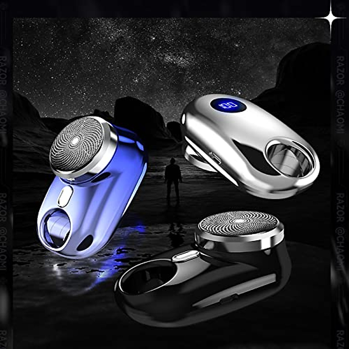 Electric Razor for Men, 2023 Mini-Shave Portable Foil Shaver, Pocket Size Portable Shaver Wet Dry Mens Beard Shavers, USB Rechargeable Razor Easy One-Button Use for Home,Car,Travel