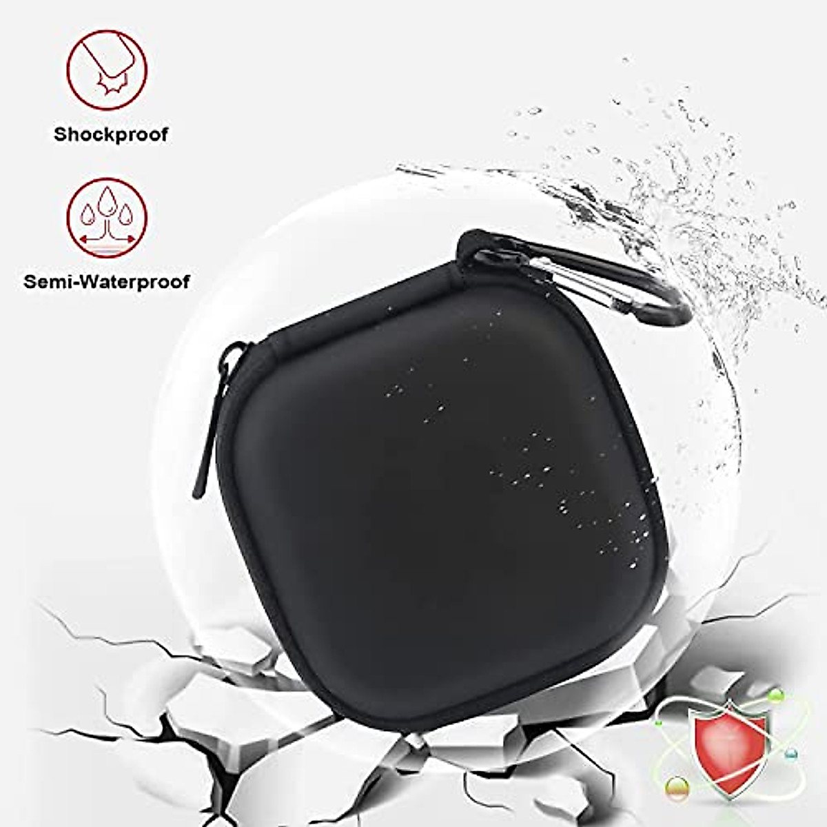 Canboc Hard Case for New Bose QuietComfort Earbuds II Noise Cancelling in-Ear Wireless Bluetooth Headphones, Mesh Bag fits USB-C Charging Cable, Ear Tips, Black