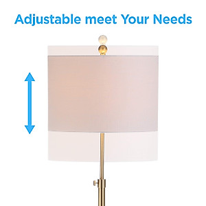 JONATHAN Y JYL3022A June 65" Adjustable Metal/Marble LED Floor Lamp, Modern, Contemporary, Elegant, Glam, Office, Living Room, Family Room, Dining Room, Bedroom, Hallway, Foyer, Brass