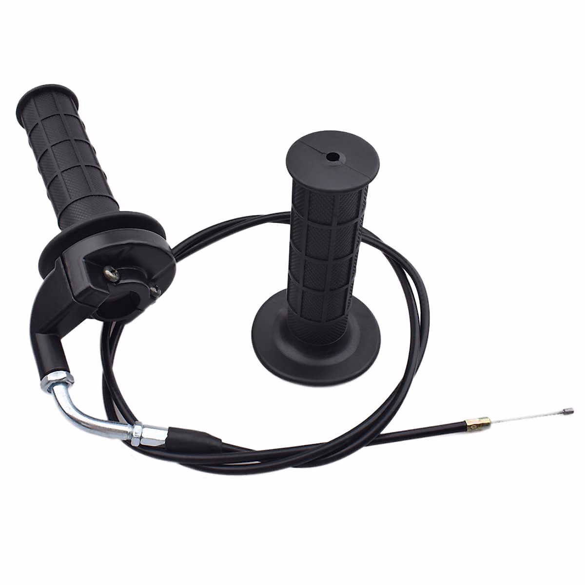 LAXEEM Twist Throttle Accelerator Handle Grips and Bent Cable Set for 50cc 110cc 125cc 150cc 250cc Dirt Bike Quad ATV Pit Pro Trail (Fits for 7/8"/22mm Bar)