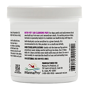 Nutri-Vet Ear Cleansing Pads for Dogs - Soothing & Non-Irritating - Removes Dirt & Wax Build Up - Maintain Dog Ear Health - 90 Count