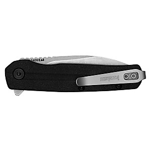 Kershaw Korra Folding Pocket Knife, Silver 2.75 inch Assisted Opening Blade, Black GFN Handle, Pocketclip