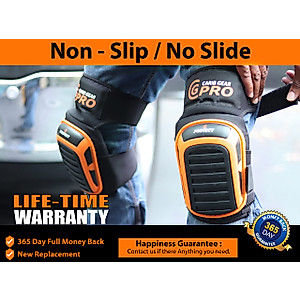 CARIB GEAR PRO Safty Knee Pads for Men and Women Work Construction | Work Heavy Duty Comfortable Anti-slip Double Straps Gel Knee Pads Tools for Flooring Cleaning, Tiling, Roofing and Gardening