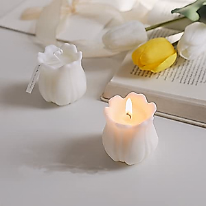 Aroma Candle,120G Tulip Flower Shaped Soy Wax Scented Candle for Table Photo Prop Birthday Gift,Prefect for Meditation Stress Relief Mood Boosting Bath Yoga