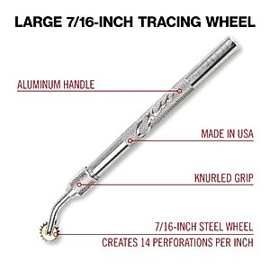 Excel Blades 3 Piece Excel Pounce Wheel Sets, Fabric Tracing Wheel, Embossing Tool and Perforator, Includes 3 Head Attachments, Great for Indentations