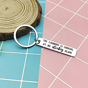 Heigebi Laundry Gift Ideas Laundry Keychain Laundry Room Opening Gift Laundry Room Accessories Funny Keychain Gift for Mom Grandma Christmas Birthday Gift for Best Friends Laundry Worker Gifts