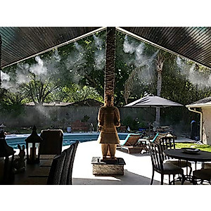 mistcooling Patio Misting Kit Assembly - Make Your own Misting System - Easy to Build and Install - 5 Minute Installation (36Ft 8 Nozzles)