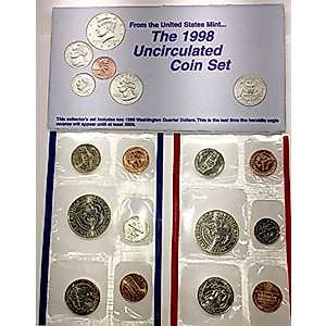 1998 P D US Mint Set 10 Pieces comes in US mint Packaging Brilliant Uncirculated