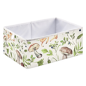 YEGAME Mushroom Cube Storage Box, Foldable Fabric Storage Cube Portable Storage Basket for Bookshelf Closet Laundry Room Nursery Home Decor, 11X11X11In