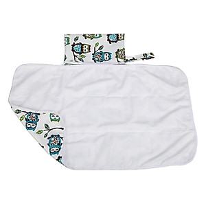 Sigzagor Baby Diaper Changing Mat Portable Foldable Washable Compact Travel Nappy Waterproof Play Mat 30inx18.5in,77cmx47cm (Owl)