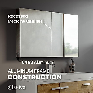 Eviva Elegant Lazy 40-Inch Mirror Medicine Cabinet in Classic White - Illumination-Free Storage Solution