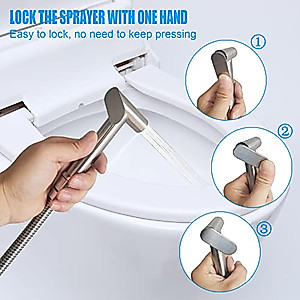 Luxury Bidet Sprayer for Toilet-Handheld Sprayer Attachment with Brass Leak Free T-Valve&Adjustable Jet Spray, Perfect for Feminine Hygiene