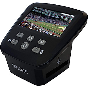 MINOLTA Film & Slide Scanner, Large 5" Screen, Convert Color & B&W 35mm, 126, 110 Negative & Slides, Super 8 Films to High Res 22MP JPEG Digital Photos, 16GB SD Card, Worldwide AC Adapter (Black)